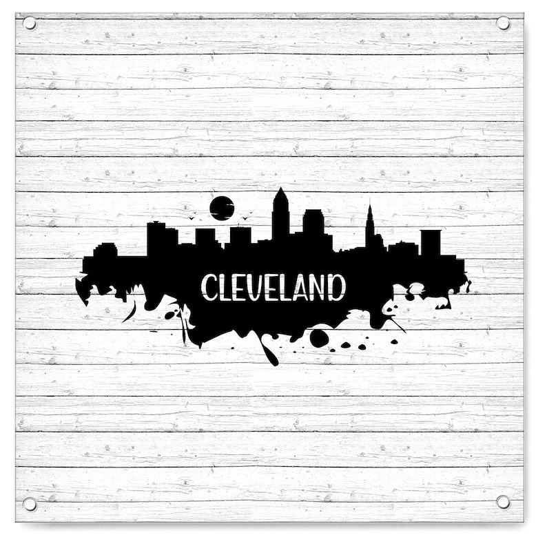 Cleveland Skyline Silhouette. Svg Png Eps Dxf Cut Files. - Etsy