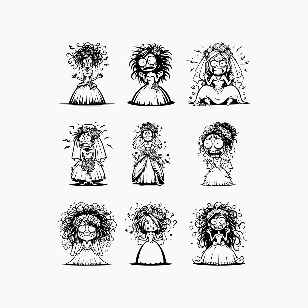 Frazzled Bride on Her Wedding Day. 9 Svg Bundle. Svg Png Eps Dxf Cut ...