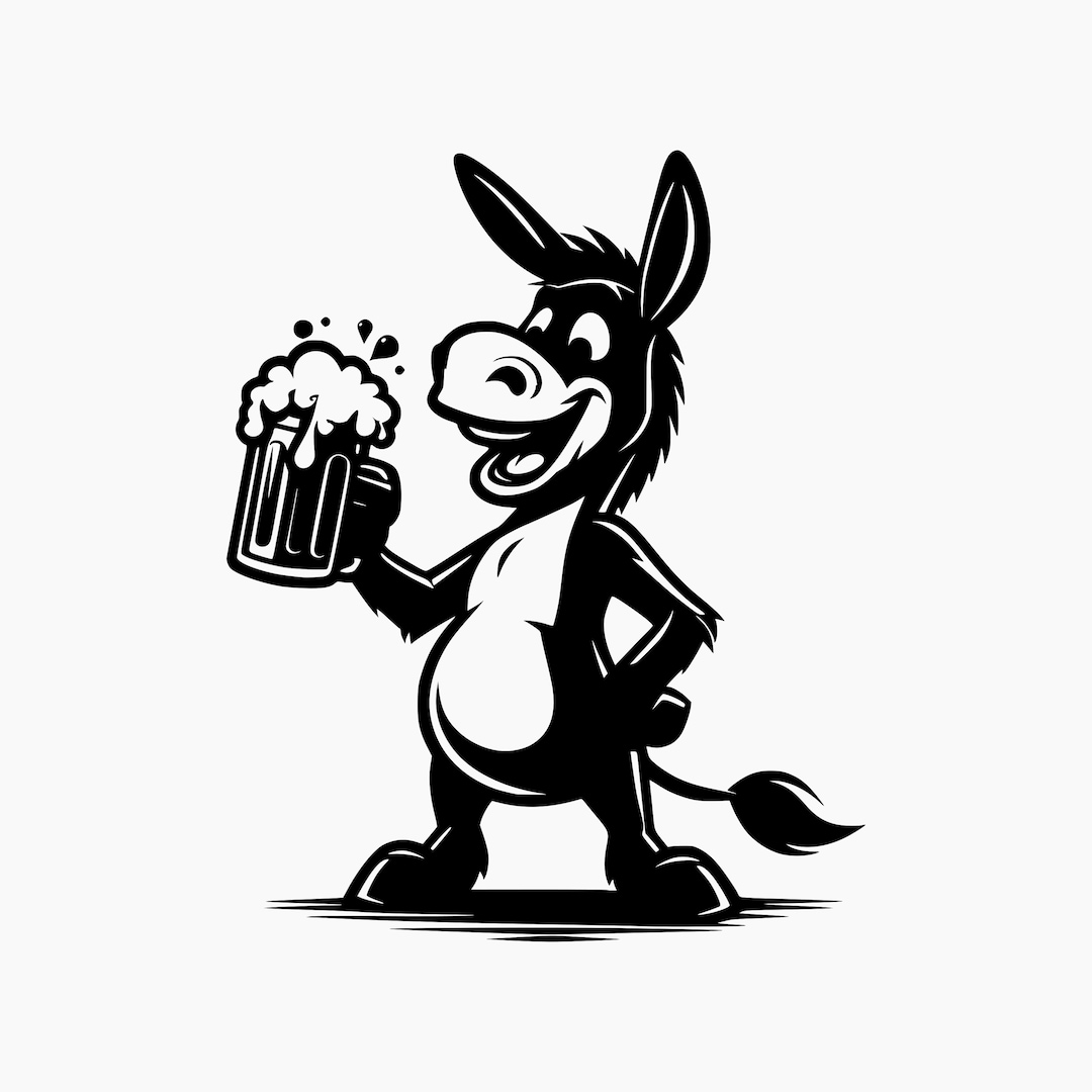 Funny Donkey With a Beer. Svg Png Eps Dxf Cut Files. - Etsy