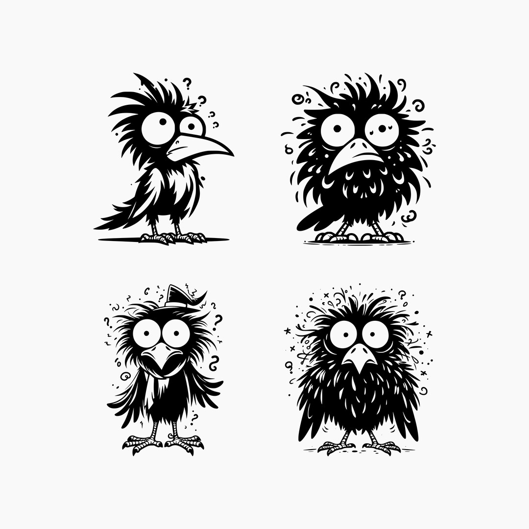 Frazzled Crow. 4 Svg Bundle. Svg Png Eps Dxf Cut Files. - Etsy