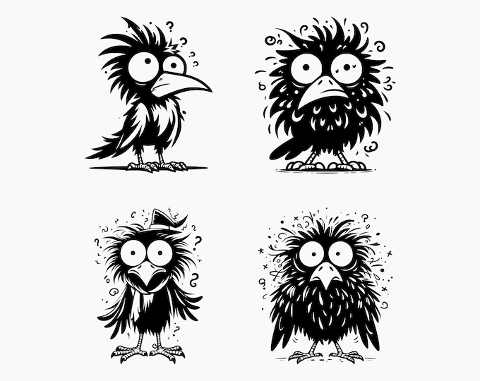 Frazzled Crow. 4 Svg Bundle. Svg Png Eps Dxf Cut Files. - Etsy