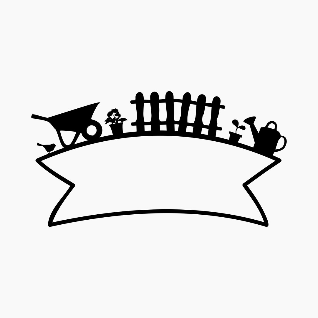 Garden Tools Sign Ribbons Banner. Svg Png Eps Dxf Cut Files. - Etsy