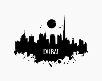 Dubai Skyline Svg Png, Dubai Skyline Clipart, Dubai Skyline Silhouette ...