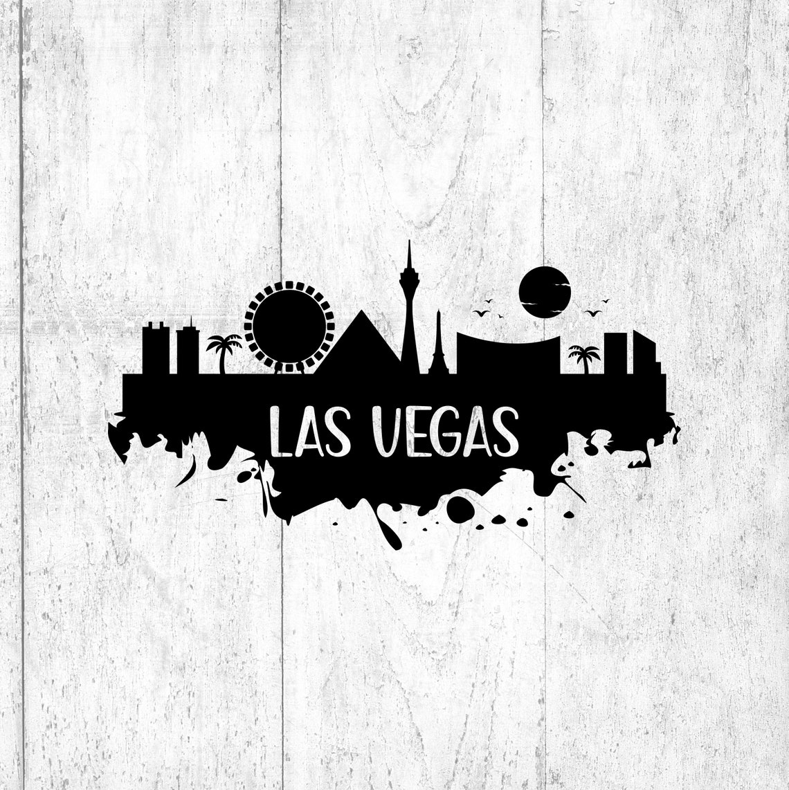Las Vegas Skyline Silhouette. Svg Png Eps Dxf Cut Files. | Etsy