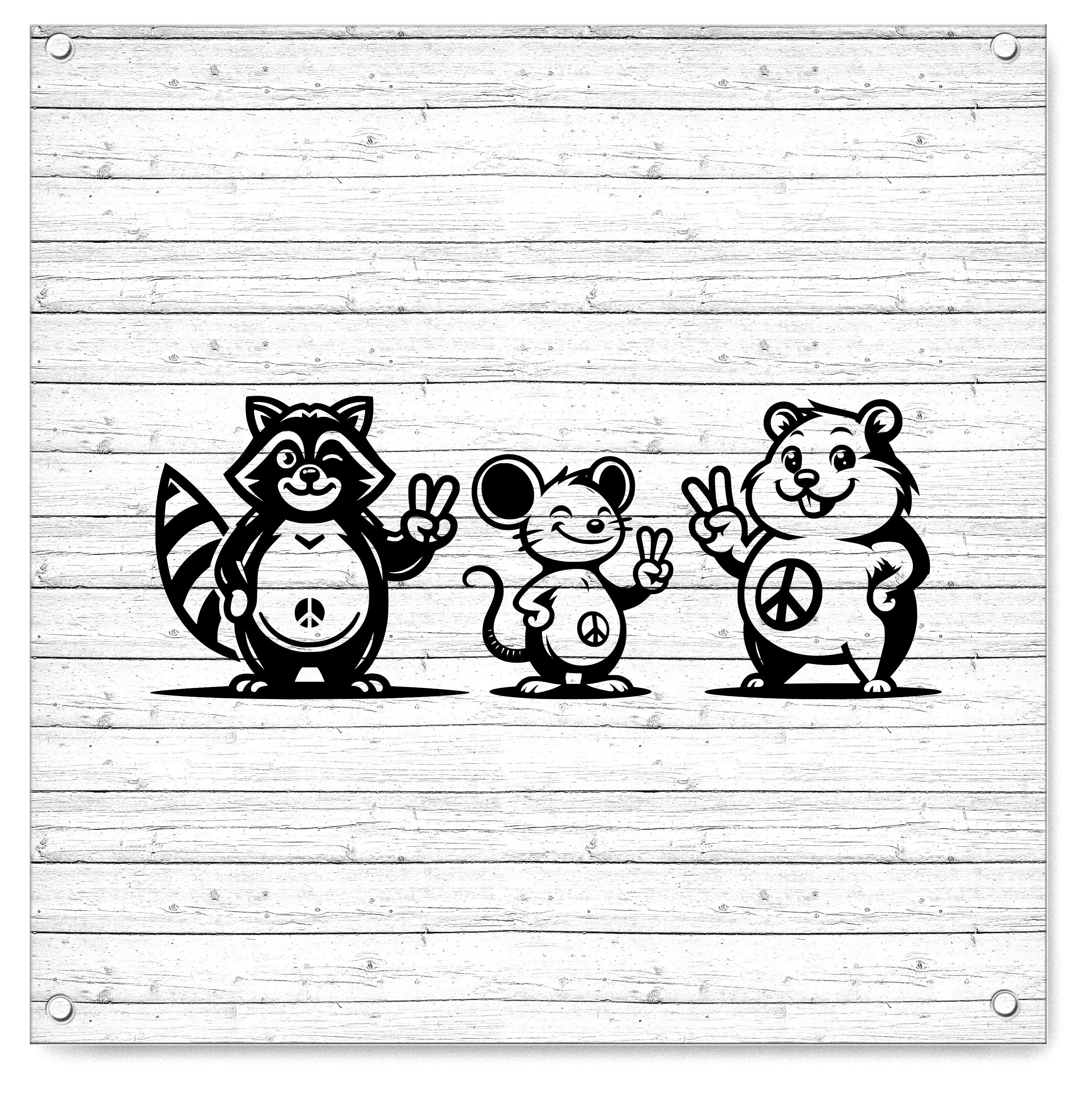 Animals Peace Sign SVG Bundle – Raccoon, Mouse, Hamster (cut Files) - Etsy