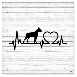 Dog Boxer Heartbeat. Svg Png Eps Dxf Cut Files. - Etsy