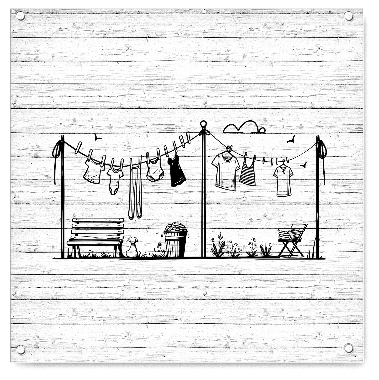 Clothesline. Line of Clothes. Svg Png Eps Dxf Cut Files. - Etsy