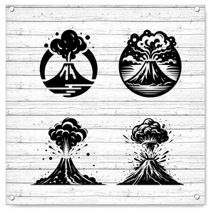Erupting Volcano. 4 Svg Bundle. Svg Png Eps Dxf Cut Files. - Etsy