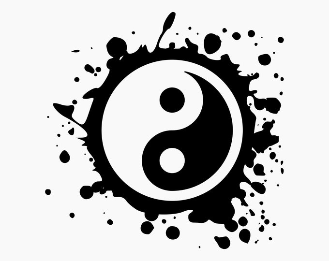 Ying Yang Splat Ink. Svg Png Eps Dxf Cut Files. - Etsy