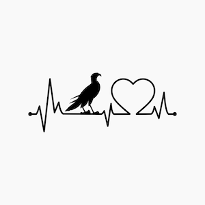 Hawk Heartbeat. Svg Png Eps Dxf Cut Files. - Etsy