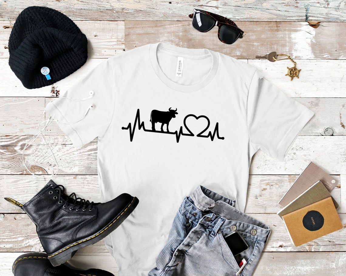 Cow Heartbeat. Svg Png Eps Dxf Cut Files. - Etsy