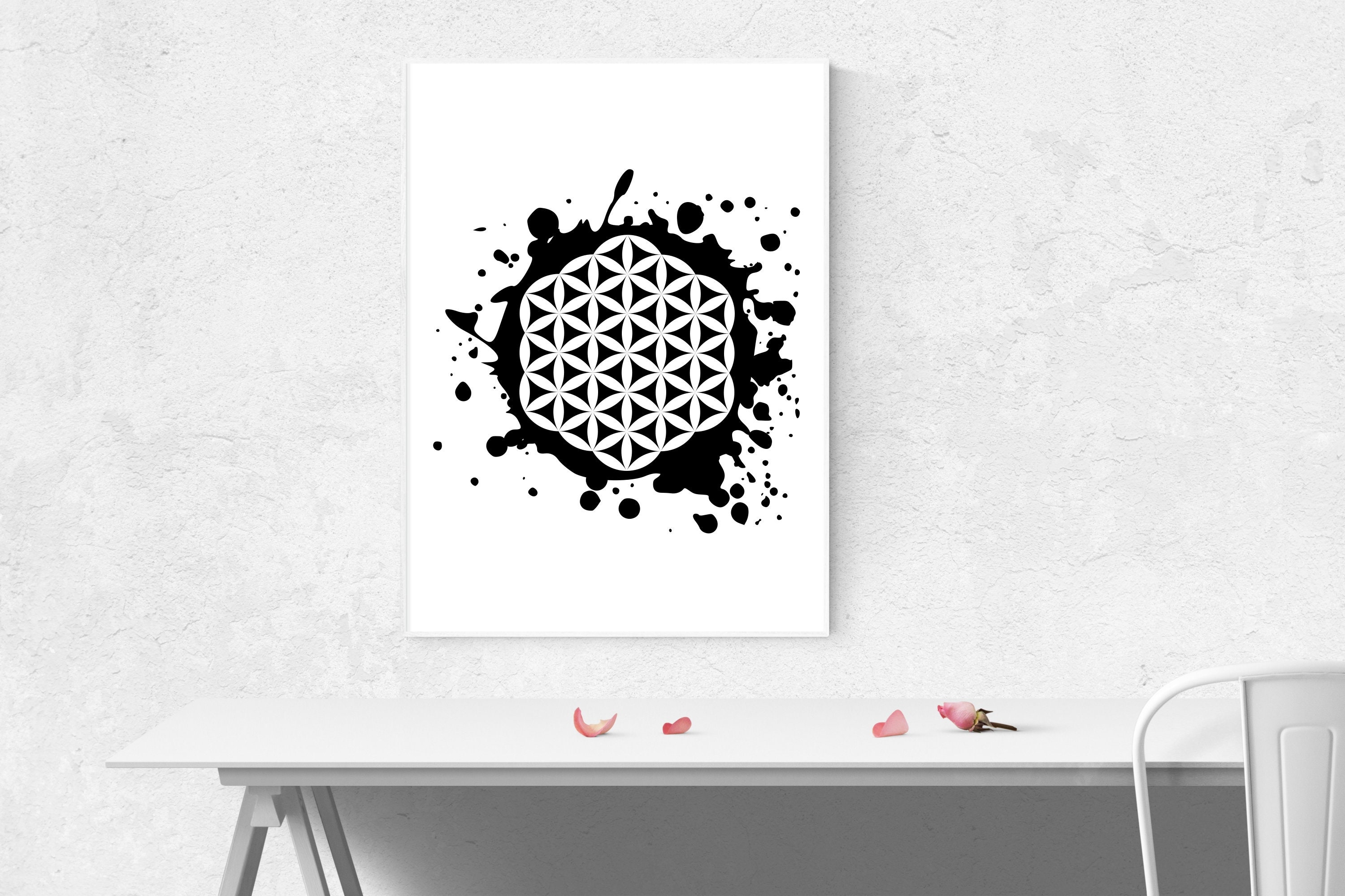 Flower of Life Splat Ink. Svg Png Eps Dxf Cut Files. - Etsy