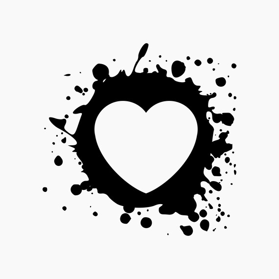 Heart splat ink. Svg Png Eps Dxf Cut files. | Etsy