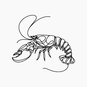 Lobster Line Drawing. Svg Png Eps Dxf Cut Files. - Etsy