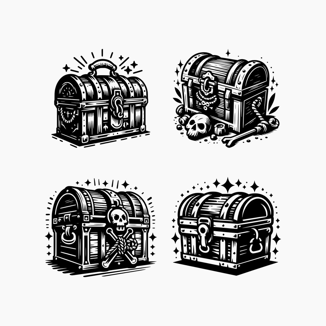 Treasure Chest. 4 Svg. Svg Png Eps Dxf Cut Files. - Etsy