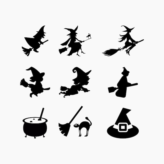 Witch. Svg Png Eps Dxf Cut Files. | Etsy