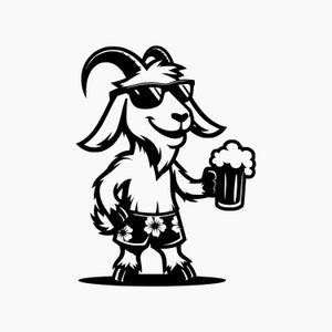 Funny Goat With a Beer. 4 Svg Bundle. Svg Png Eps Dxf Cut Files. - Etsy