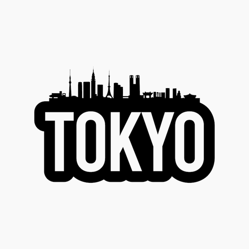 Tokyo Bold Skyline. Svg Png Eps Dxf Cut Files. - Etsy