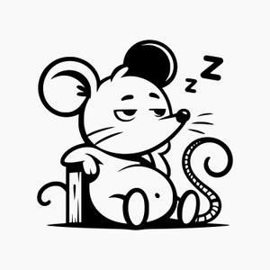 Tired Mouse. 4 Svg Bundle. Svg Png Eps Dxf Cut Files. - Etsy