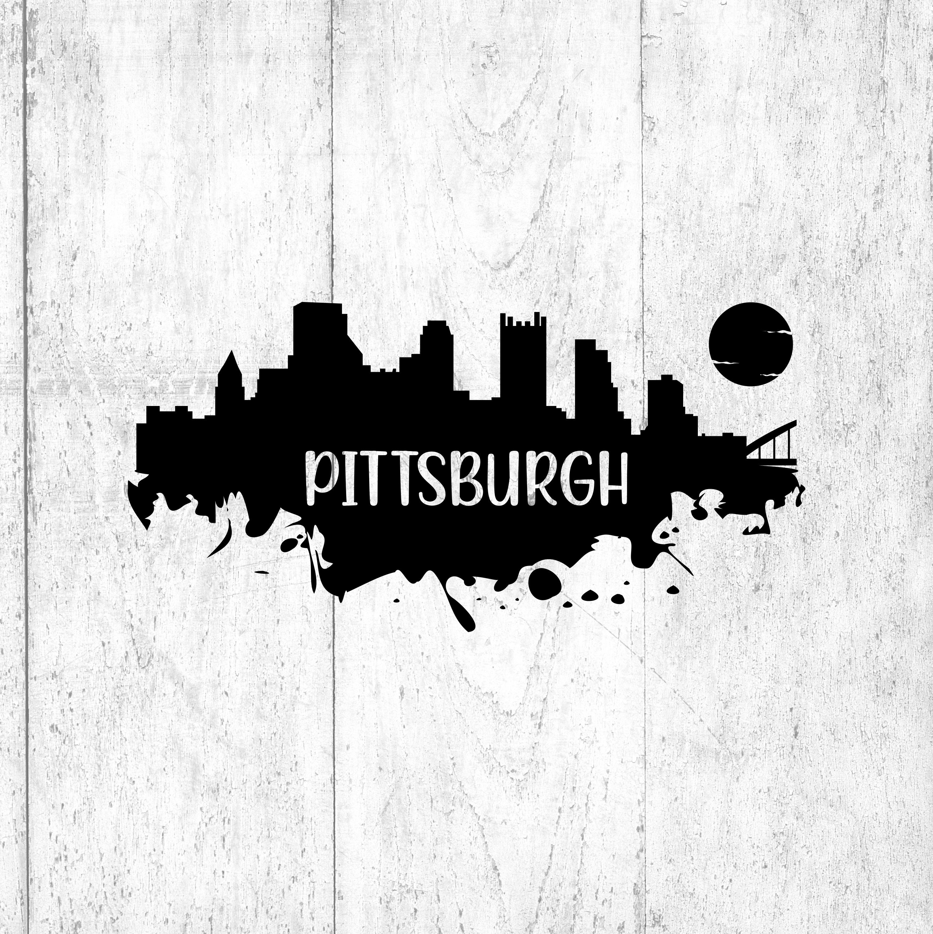 Pittsburgh Skyline Silhouette. Svg Png Eps Dxf Cut Files. - Etsy