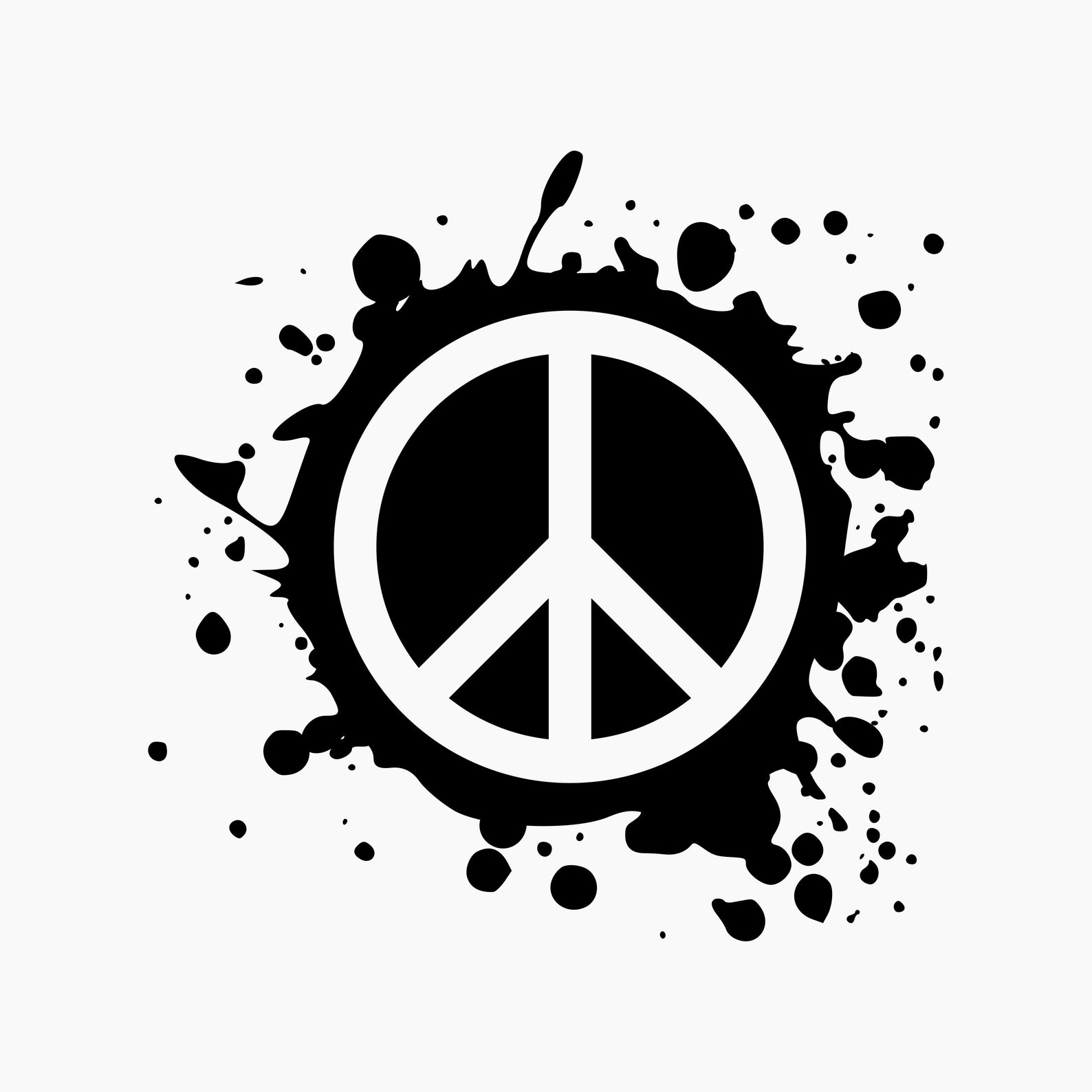 Peace Sign Splat Ink. Svg Png Eps Dxf Cut Files. - Etsy