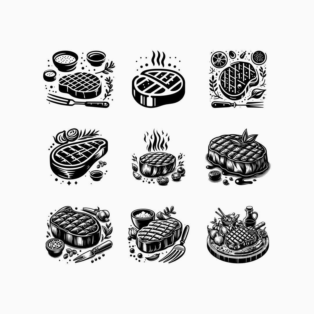 Grilled Beef Steak. 9 Svg Bundle. Svg Png Eps Dxf Cut Files. - Etsy