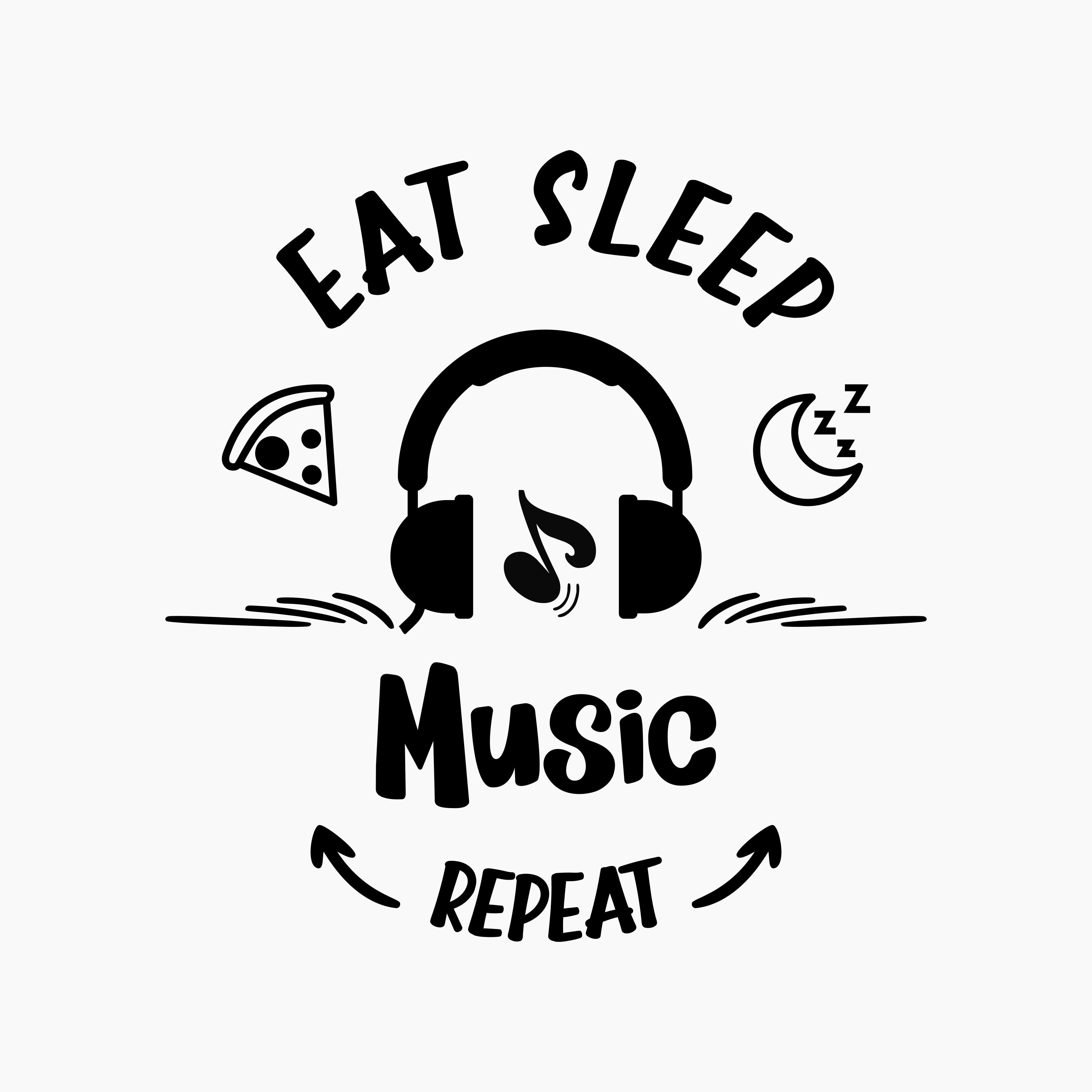Eat Sleep Music Repeat. Svg Png Eps Dxf Cut Files. - Etsy