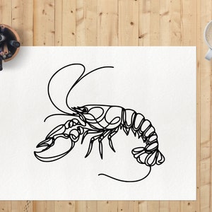 Lobster Line Drawing. Svg Png Eps Dxf Cut Files. - Etsy