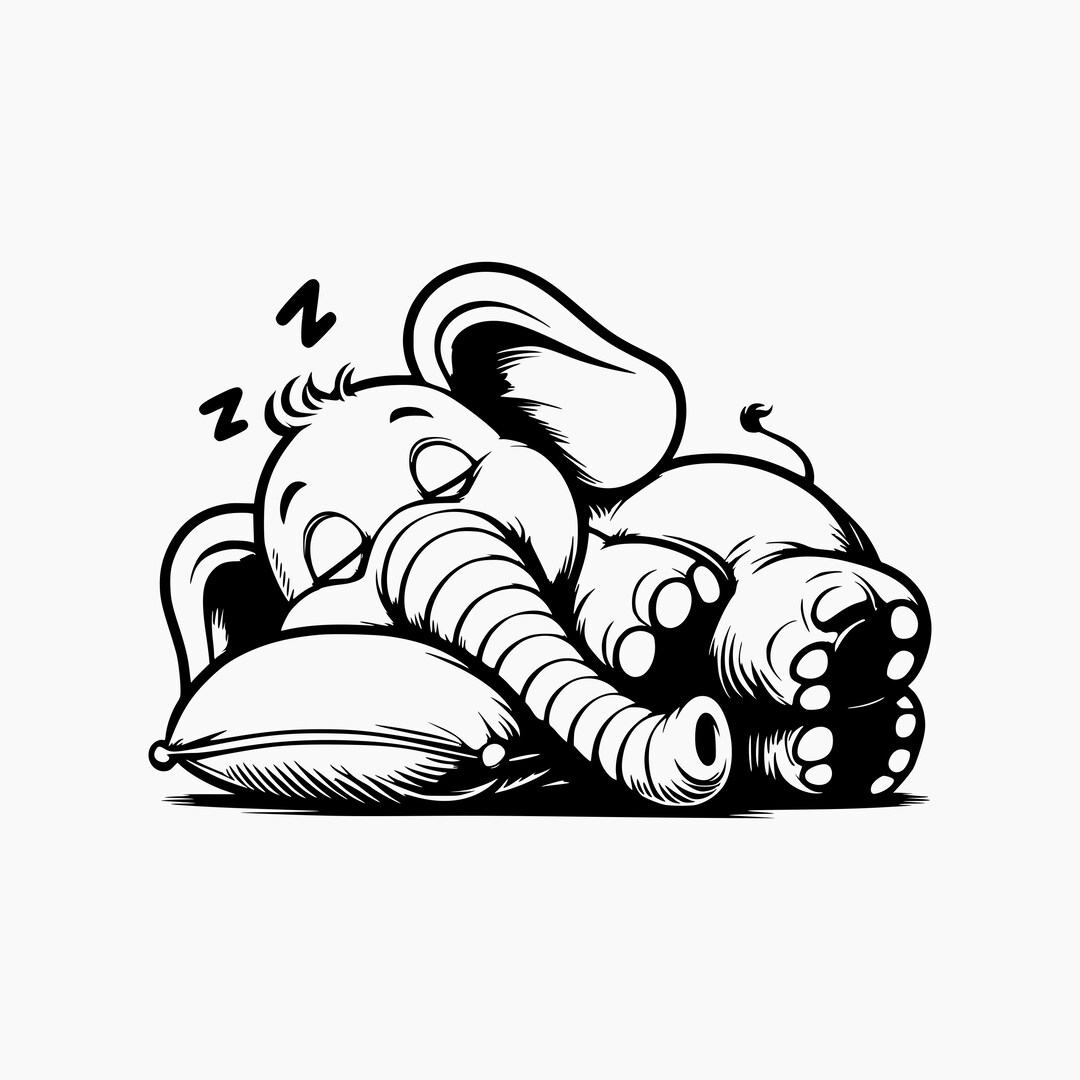 Tired Elephant. Svg Png Eps Dxf Cut Files. - Etsy