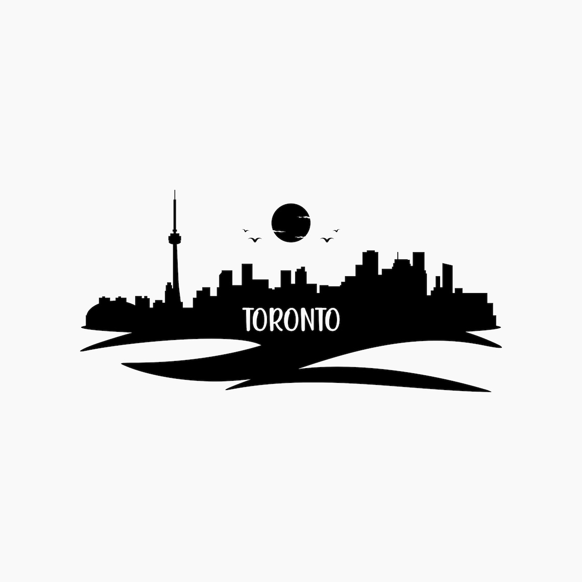 Toronto Skyline Silhouette. Svg Png Eps Dxf Cut Files. - Etsy