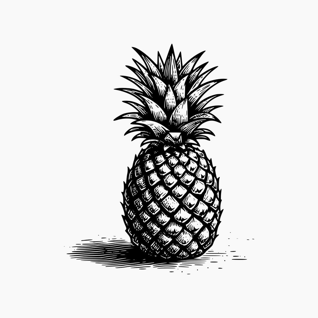 Pineapple Sketch Style. Svg Png Eps Dxf Cut Files. - Etsy