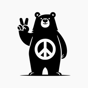 Animals Peace Sign - Panda , Gorilla , Bear. 3 Svg Bundle. Svg Png Eps ...