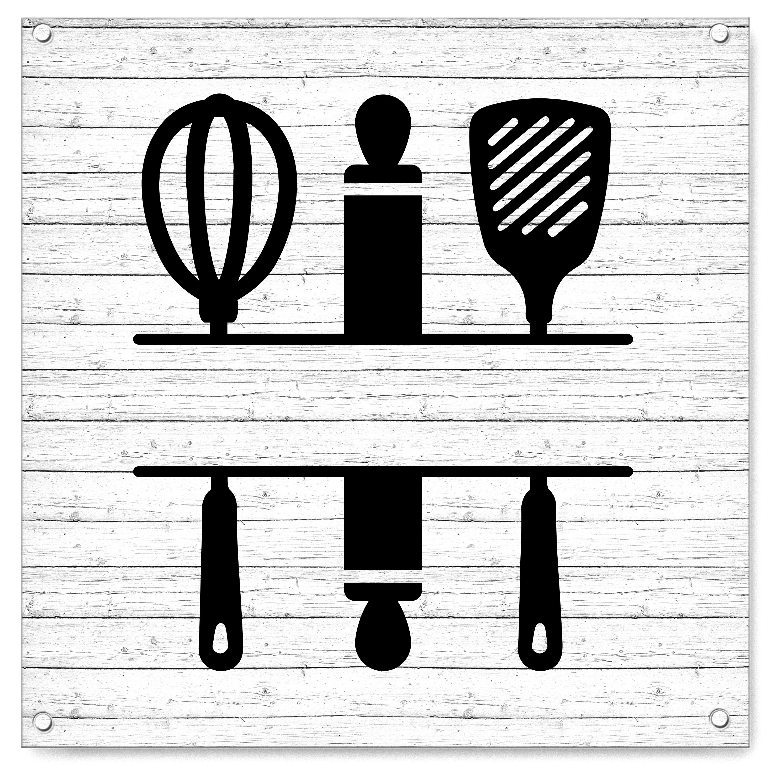 Kitchen Utensils Split Monogram Frame. Svg Png Eps Dxf Cut - Etsy