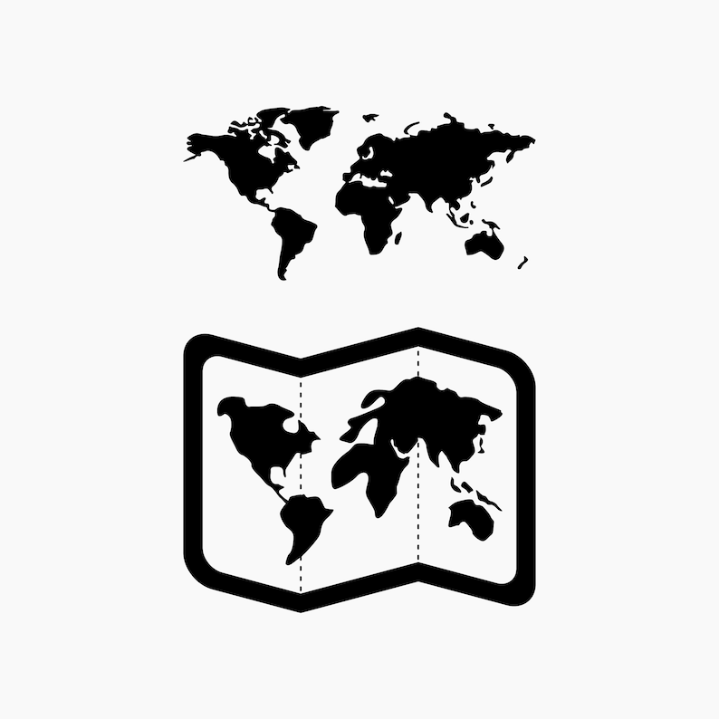 Mapa del mundo. Svg Png Eps Dxf Cortar archivos. - Etsy España