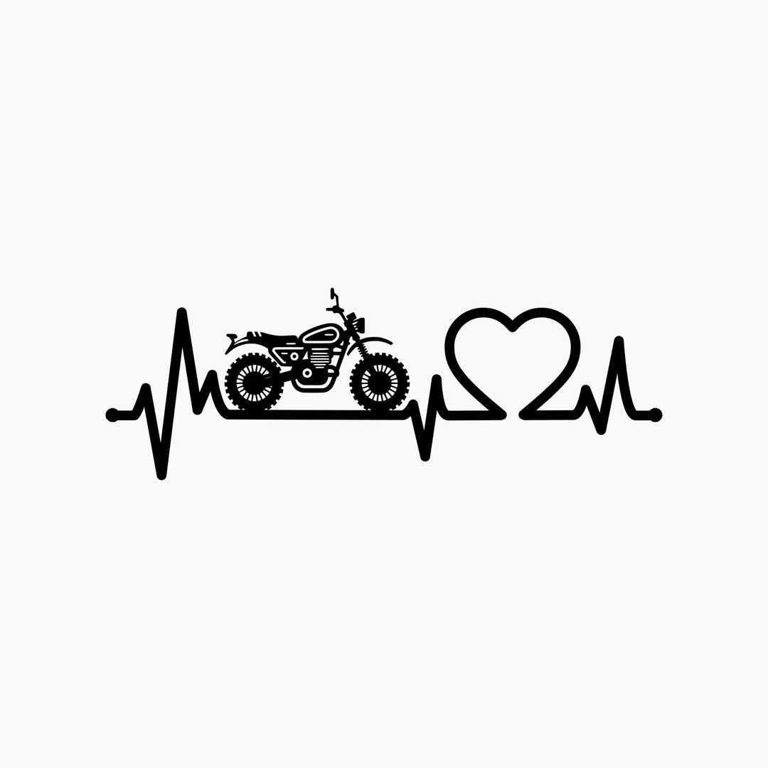 Scrambler Motorcycle Heartbeat. Svg Png Eps Dxf Cut Files. - Etsy