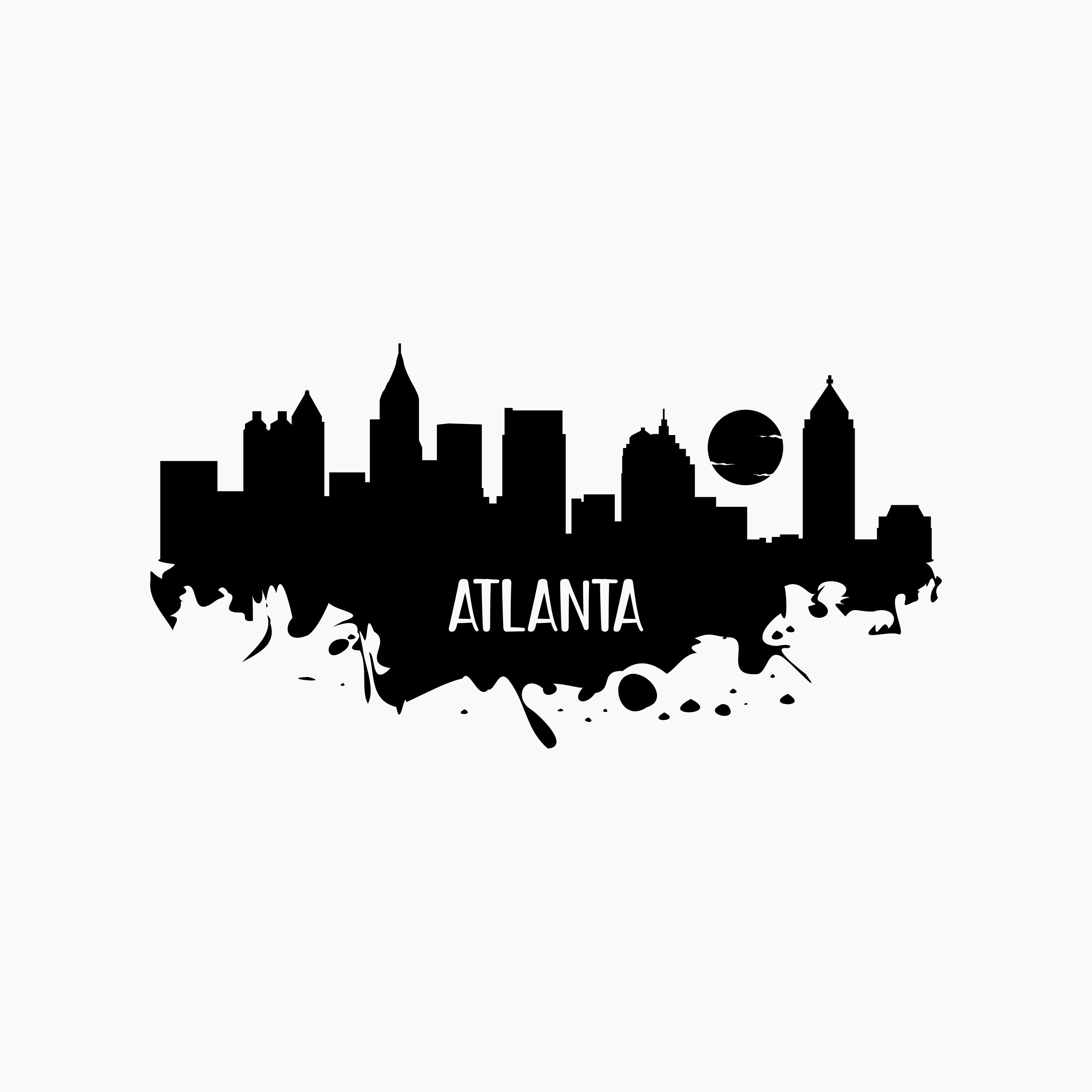 Silueta de Atlanta Skyline. Svg Png Eps Dxf Cortar archivos. | Etsy España