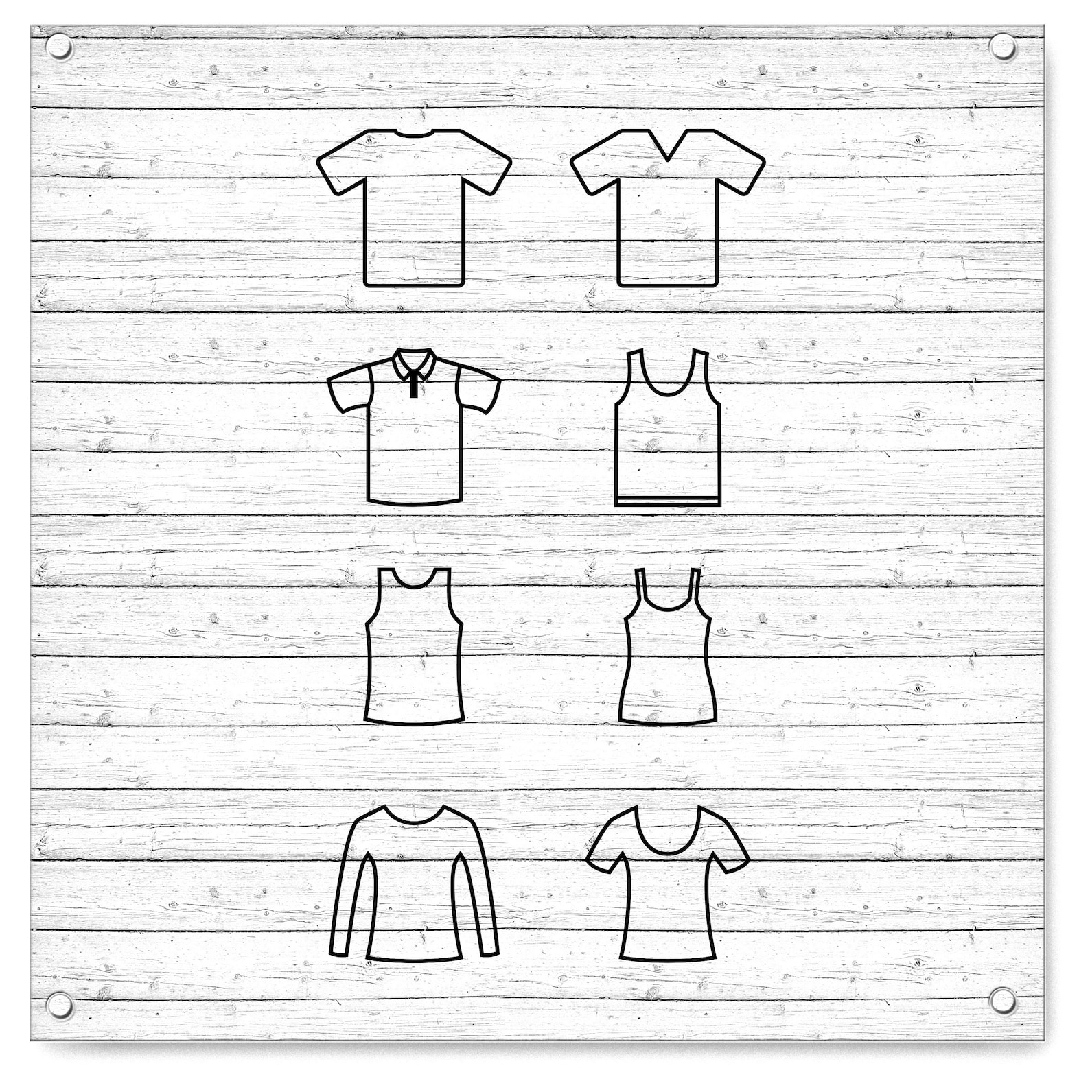 T-shirt Outline. Svg Png Eps Dxf Cut Files. - Etsy