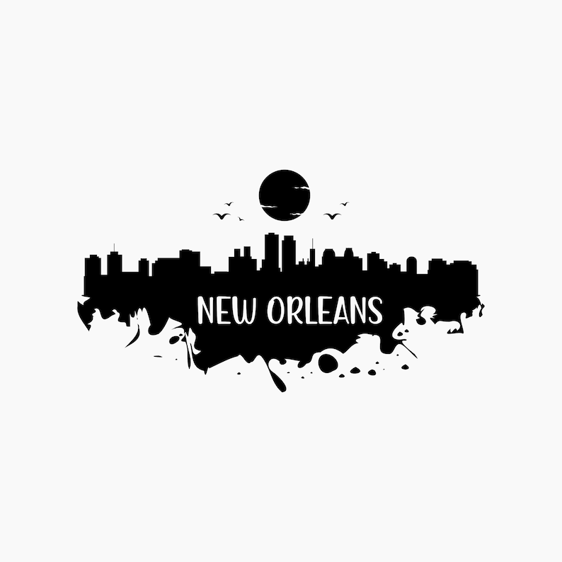New Orleans Skyline Silhouette. Svg Png Eps Dxf Cut Files. - Etsy
