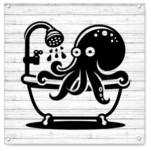 Octopus in the Bathtub. Svg Png Eps Dxf Cut Files. - Etsy