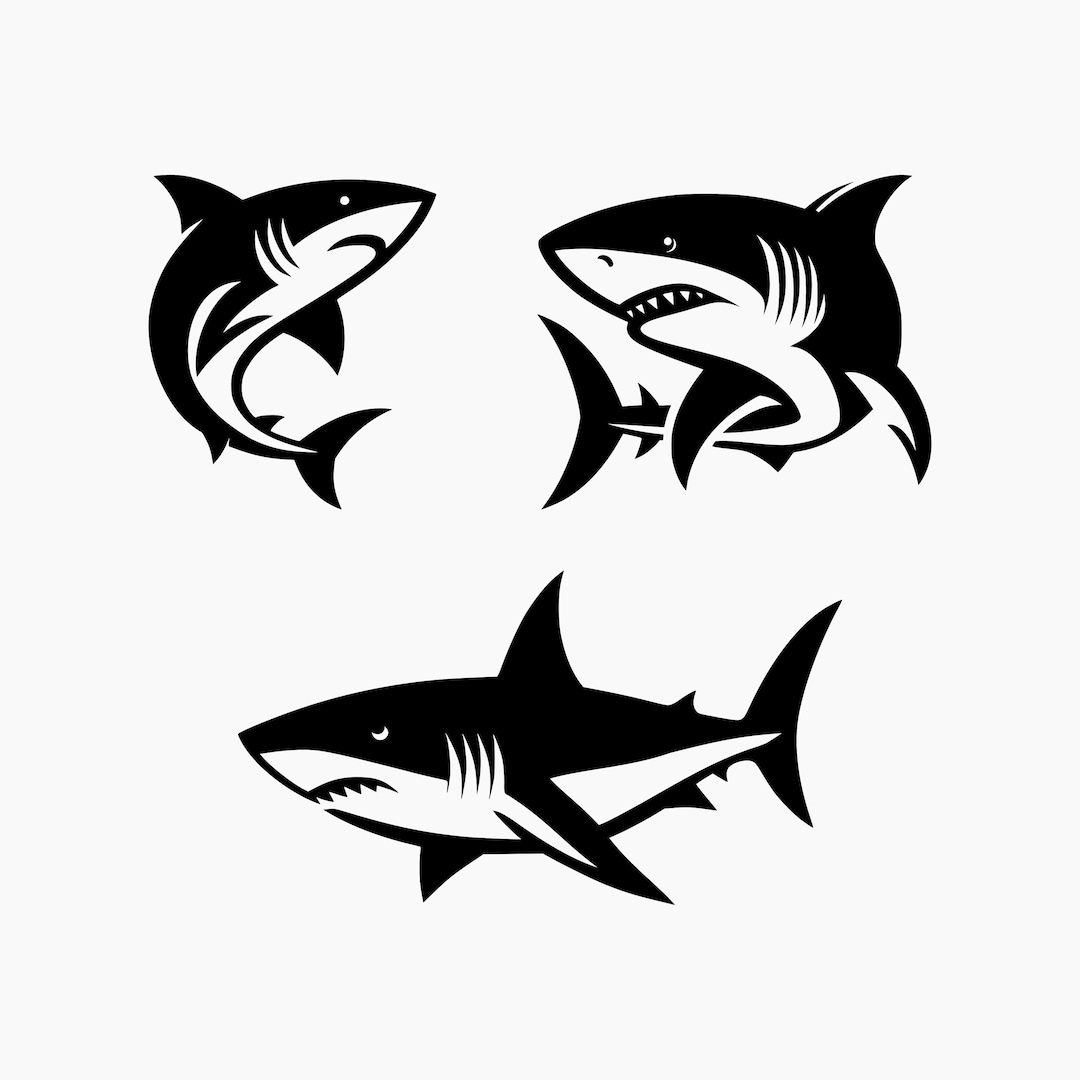 Shark. 3 Svg Bundle. Svg Png Eps Dxf Cut Files. - Etsy