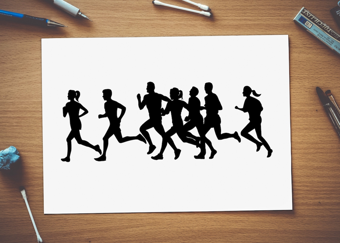 People Running. Svg Png Eps Dxf Cut Files. - Etsy