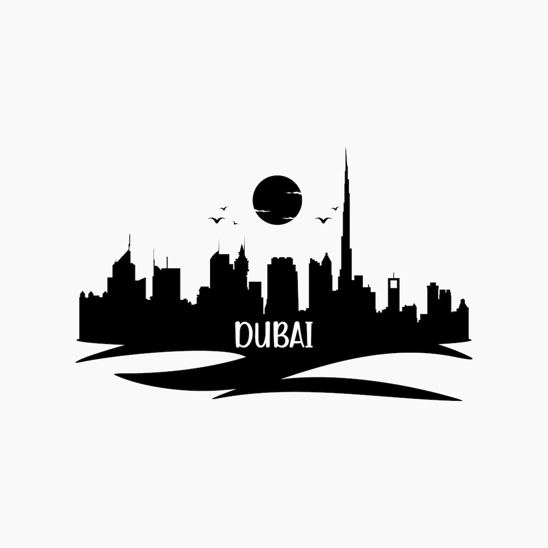 Dubai Skyline Silhouette. Svg Png Eps Dxf Cut Files. - Etsy