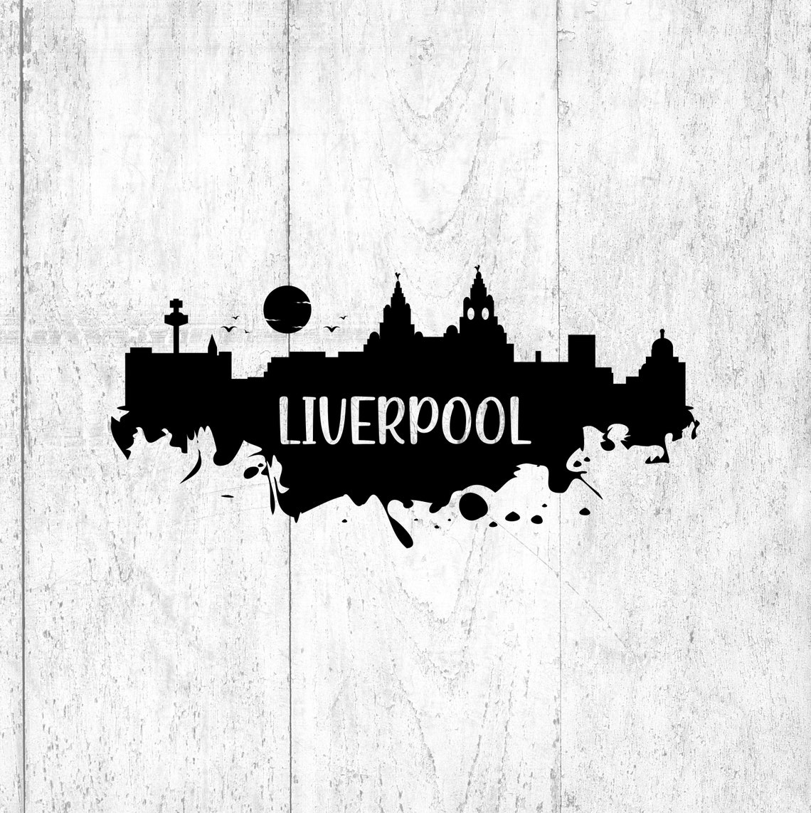 Liverpool Skyline Silhouette. Svg Png Eps Dxf Cut Files. | Etsy