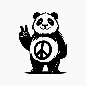 Animals Peace Sign - Panda , Gorilla , Bear. 3 Svg Bundle. Svg Png Eps ...
