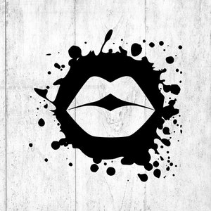 Lips Splat Ink. Svg Png Eps Dxf Cut Files. - Etsy