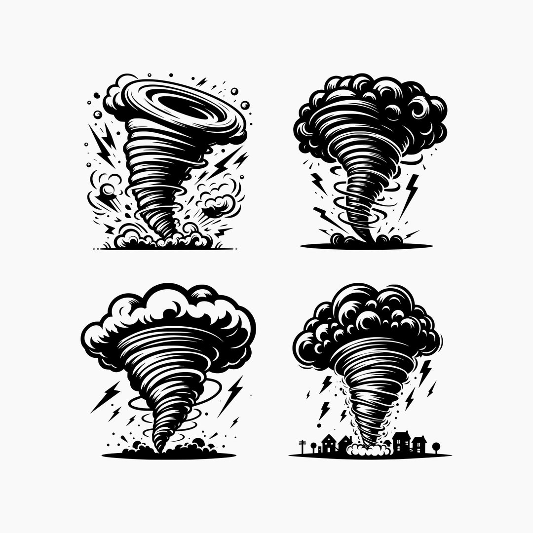 Tornado. 4 Svg Bundle. Svg Png Eps Dxf Cut Files. - Etsy
