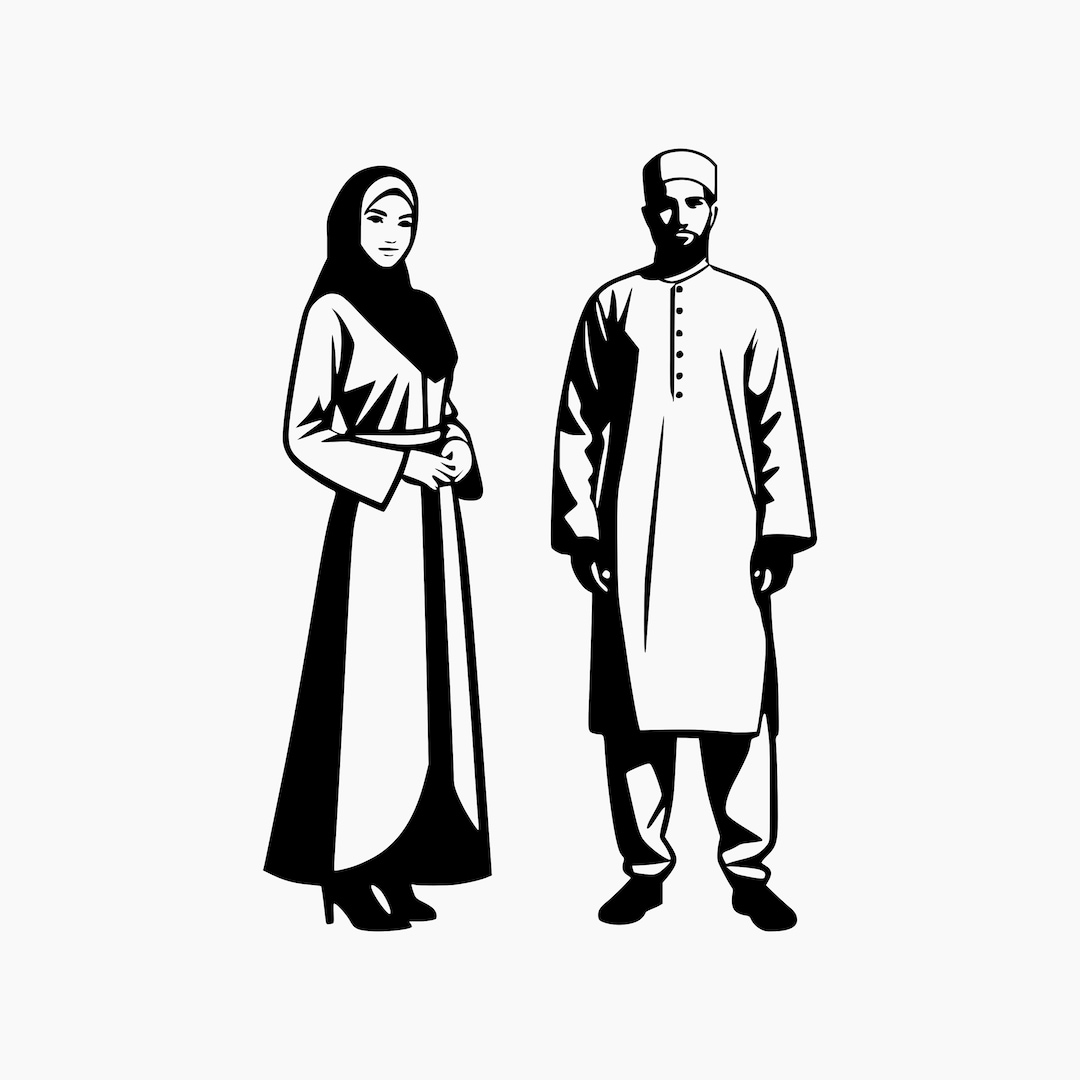 Muslim Couple. Svg Png Eps Dxf Cut Files. - Etsy
