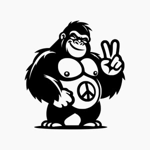 Animals Peace Sign - Panda , Gorilla , Bear. 3 Svg Bundle. Svg Png Eps ...