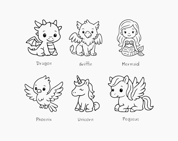 Kawaii Mythical Creatures Clipart – Fantasy SVG Bundle (cut Files) - Etsy