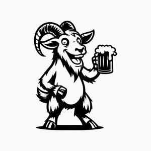 Funny Goat With a Beer. 4 Svg Bundle. Svg Png Eps Dxf Cut Files. - Etsy
